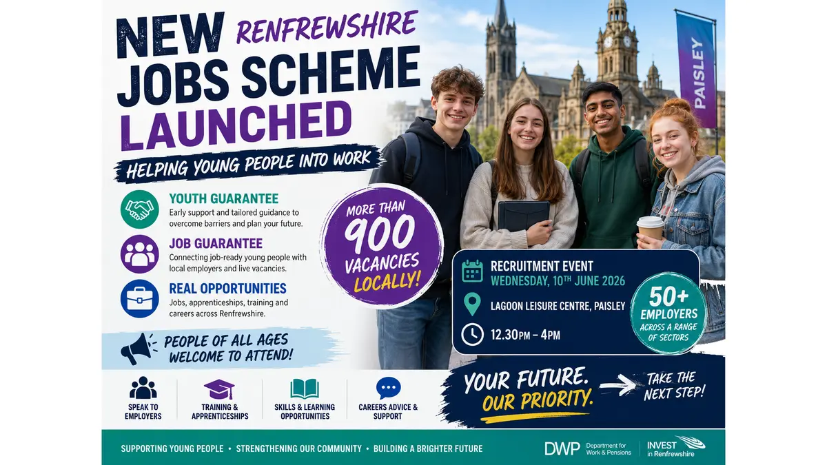 New Renfrewshire jobs scheme launched to help young people into work ...